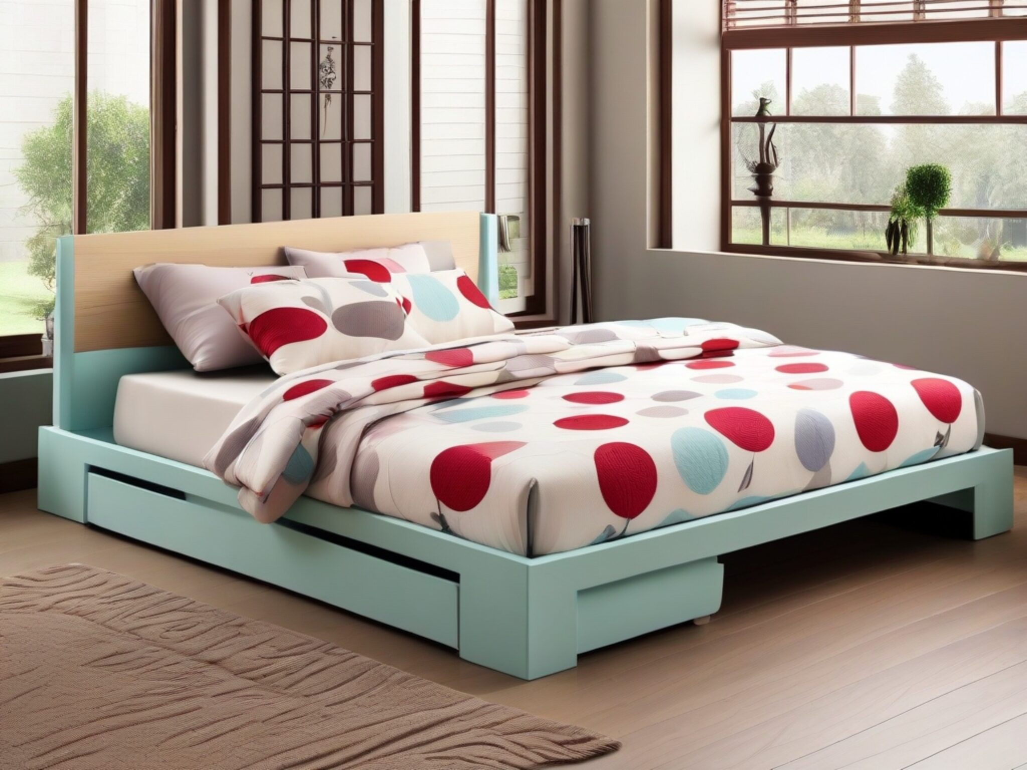 Low Height Bed Designs for Bedroom Drawing Room online India